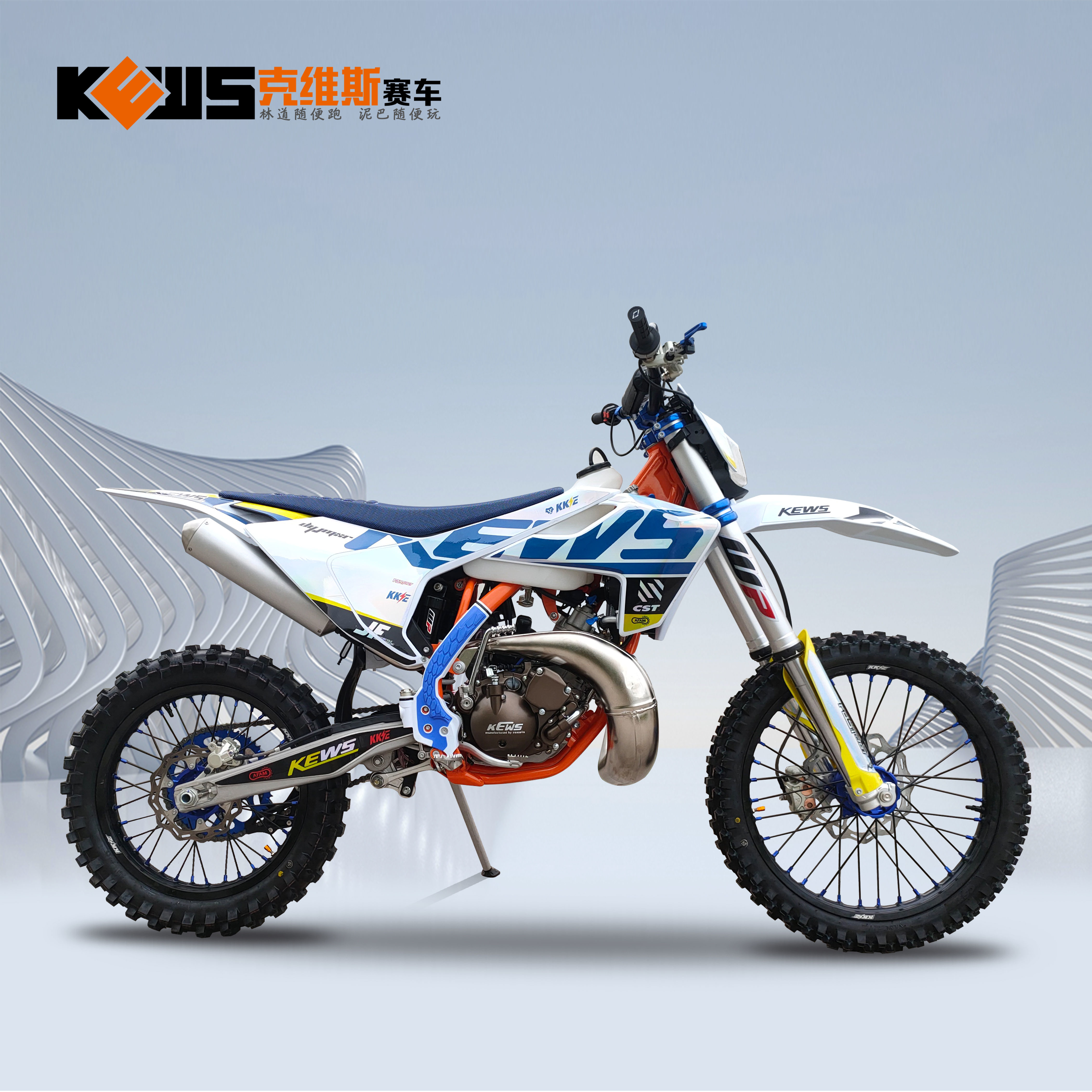 ODM KTM 250 CC Dirt Bike Two Stroke Motocross Blue White Black